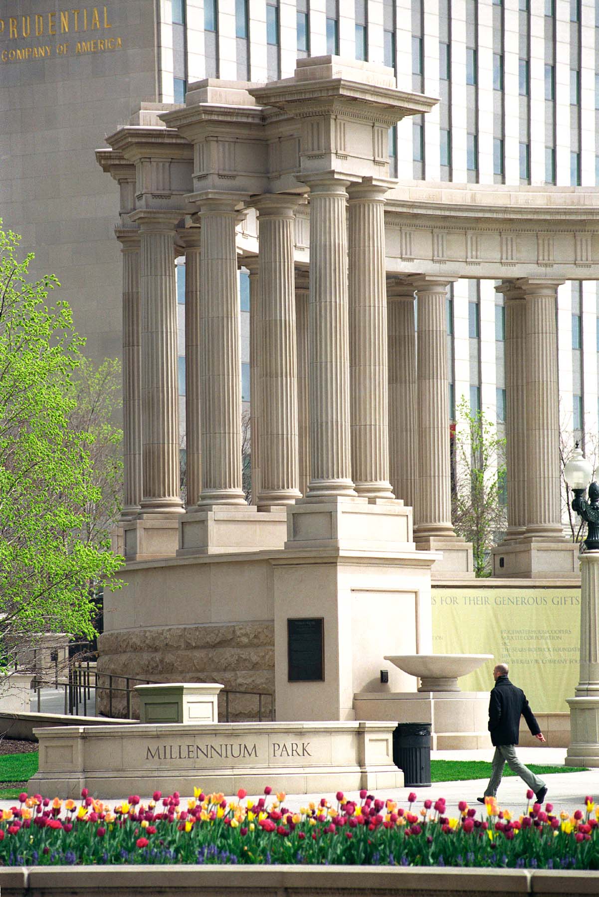 Millennium Monument in Wrigley Square in Chicago, IL