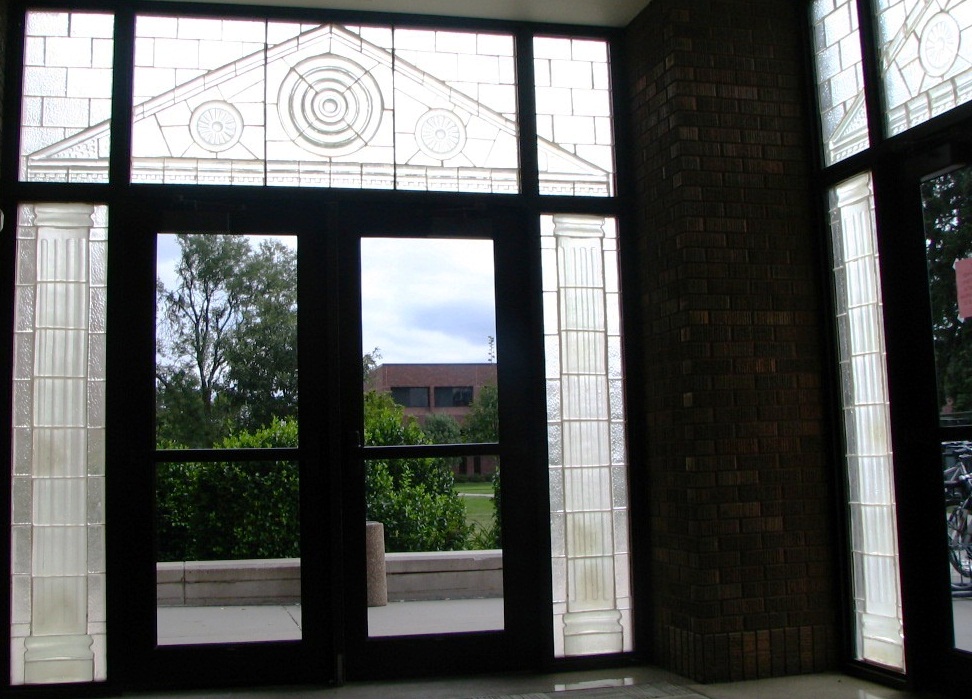 Copeland Hall Cast Glass Entry in Kearney, NE