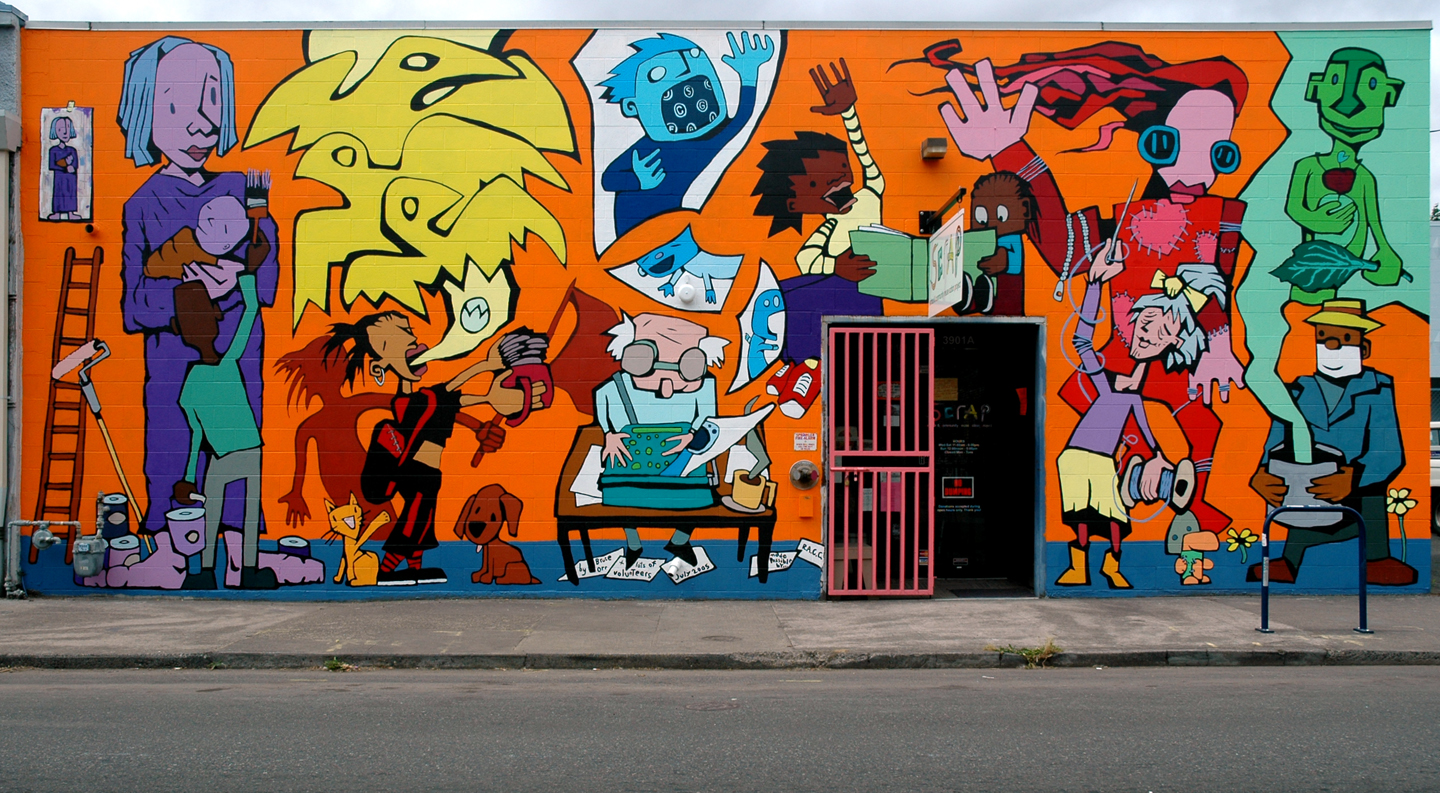 The Scrap Mural in Portland, OR