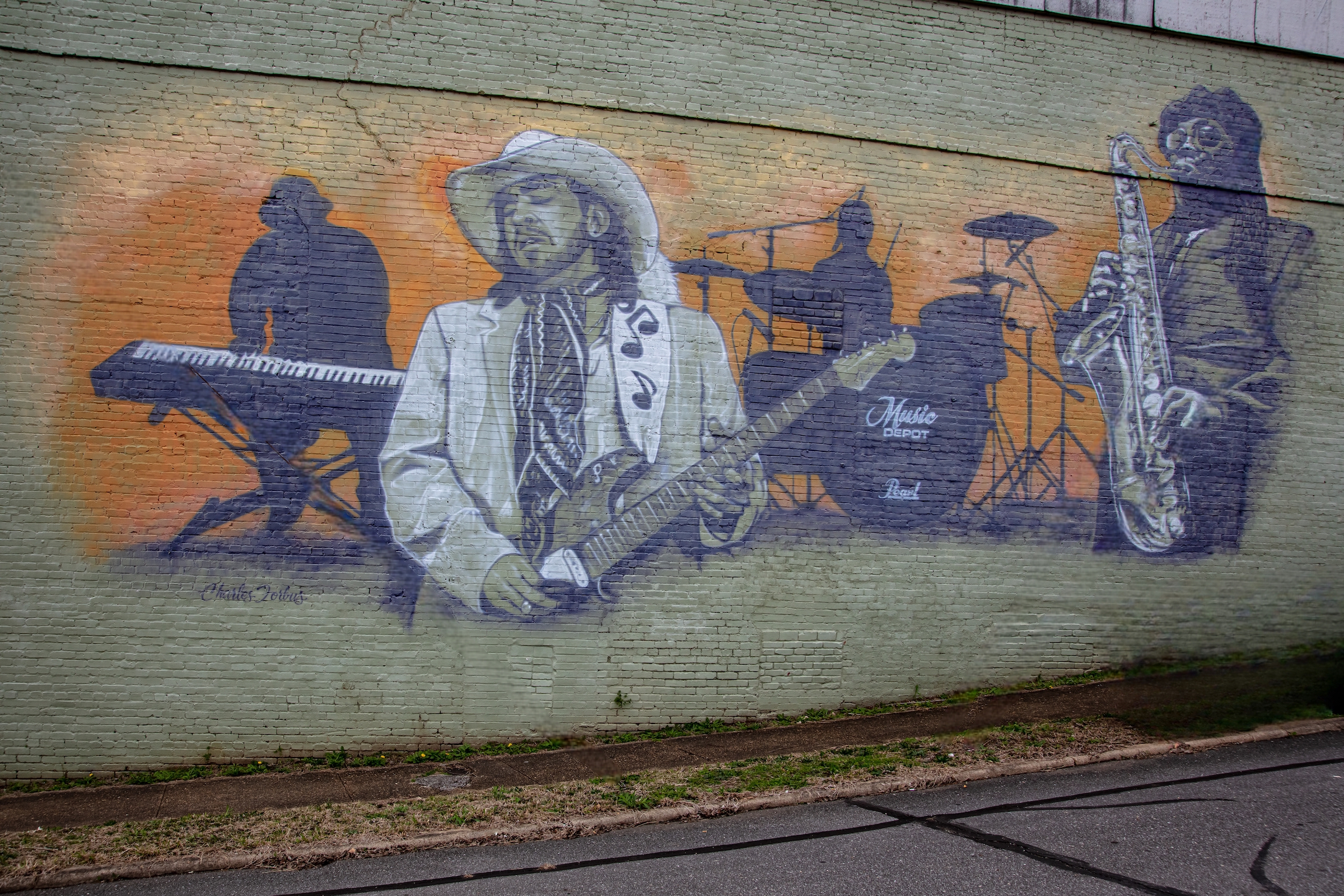 Blues Musicians Mural in Alexander City, AL