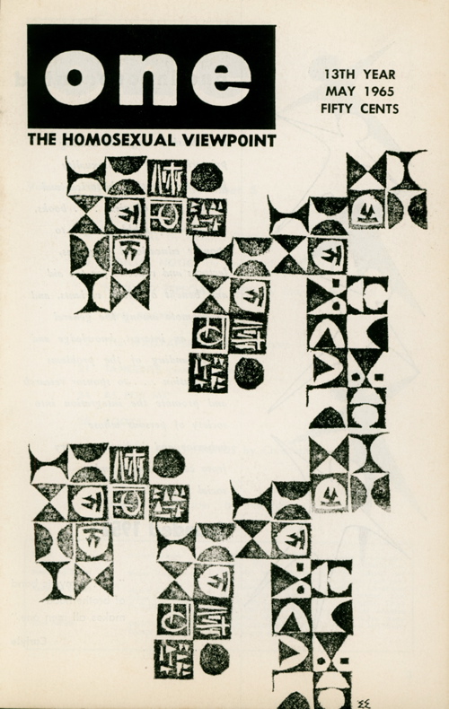 Cover of ONE Magazine, May 1965 in West Hollywood, CA