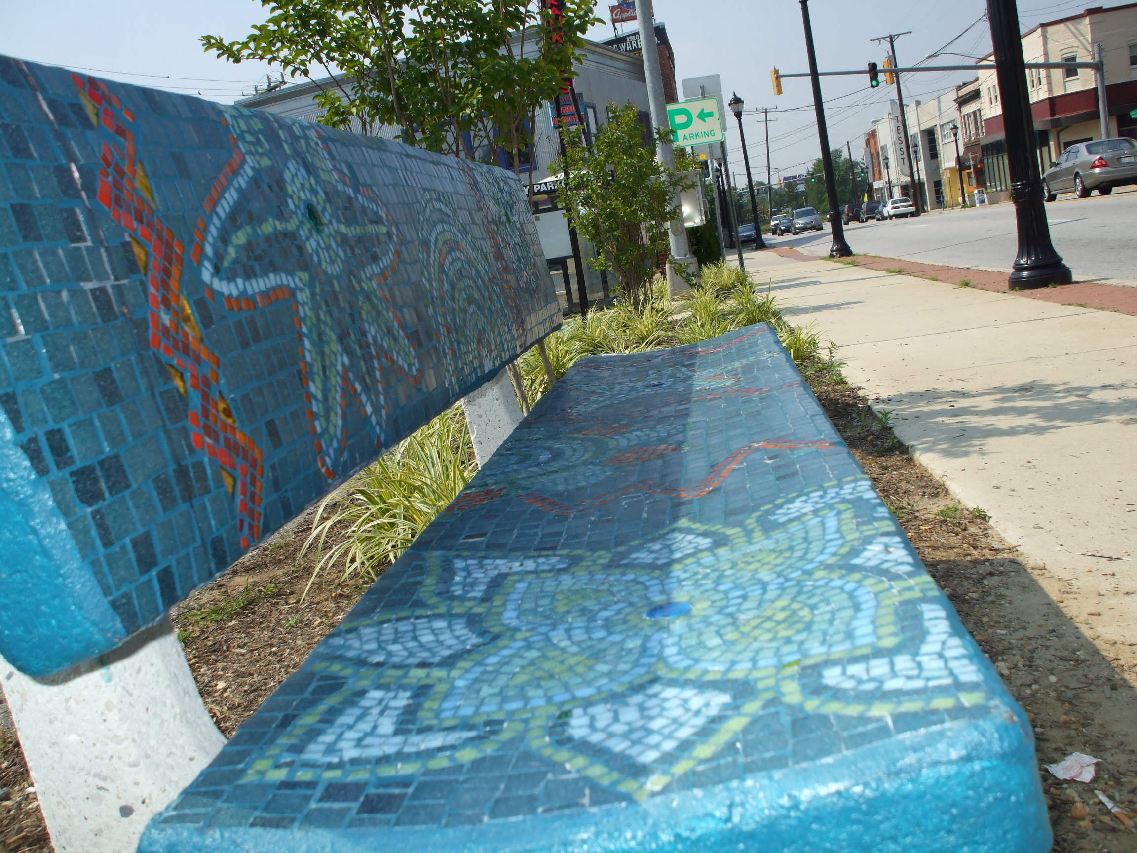Mosaic Bench at Franklins in Hyattsville, MD