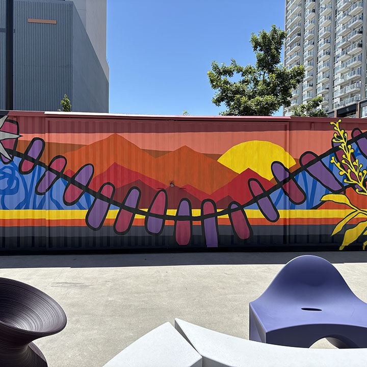 Locomotion Plaza Container Murals in Reno, NV