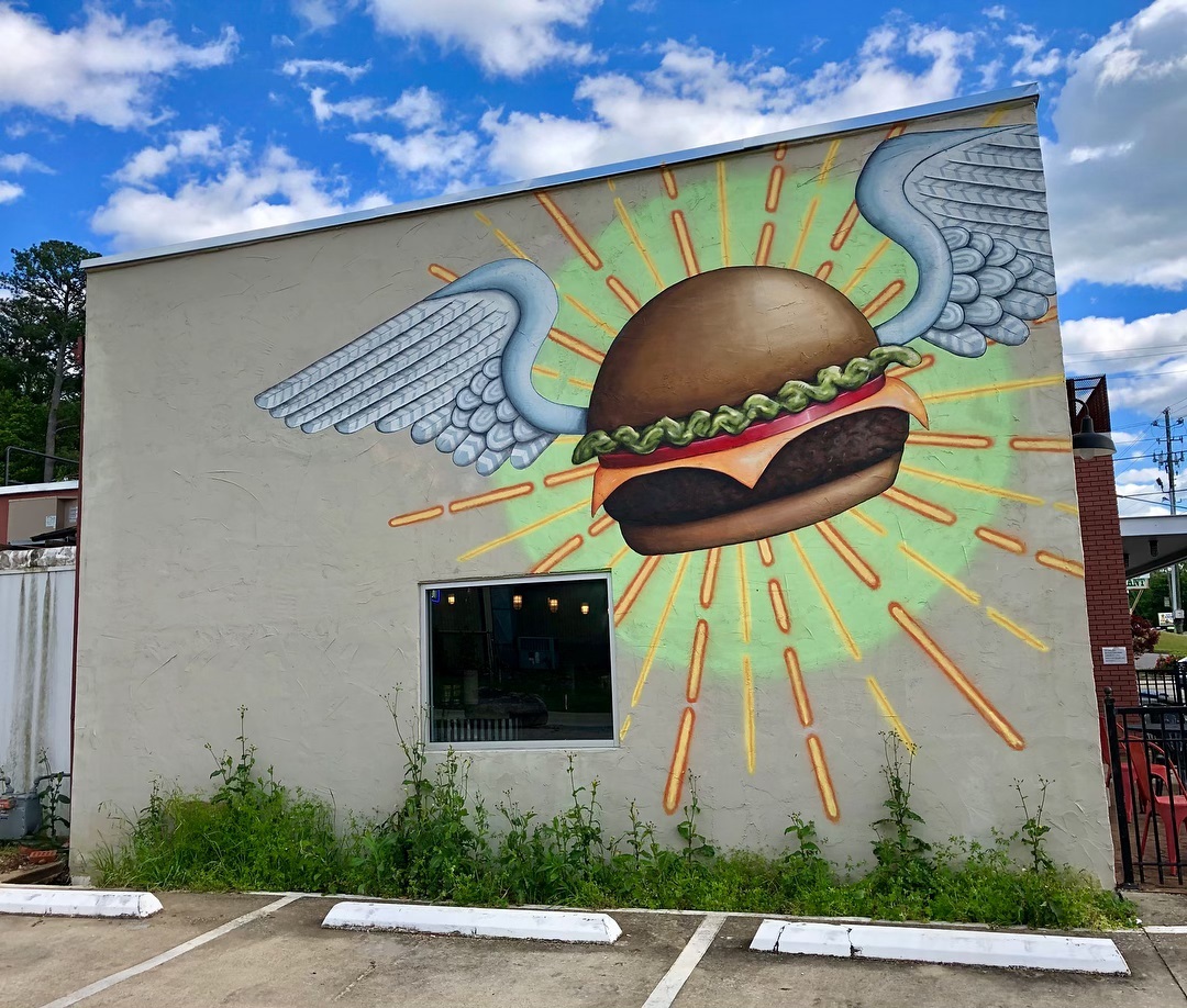 Burger mural in Vestavia Hills, AL