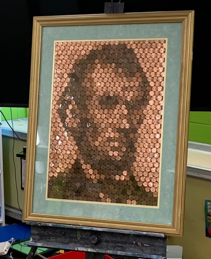 Abraham Lincoln Penny Mosaic in Oshkosh, NE
