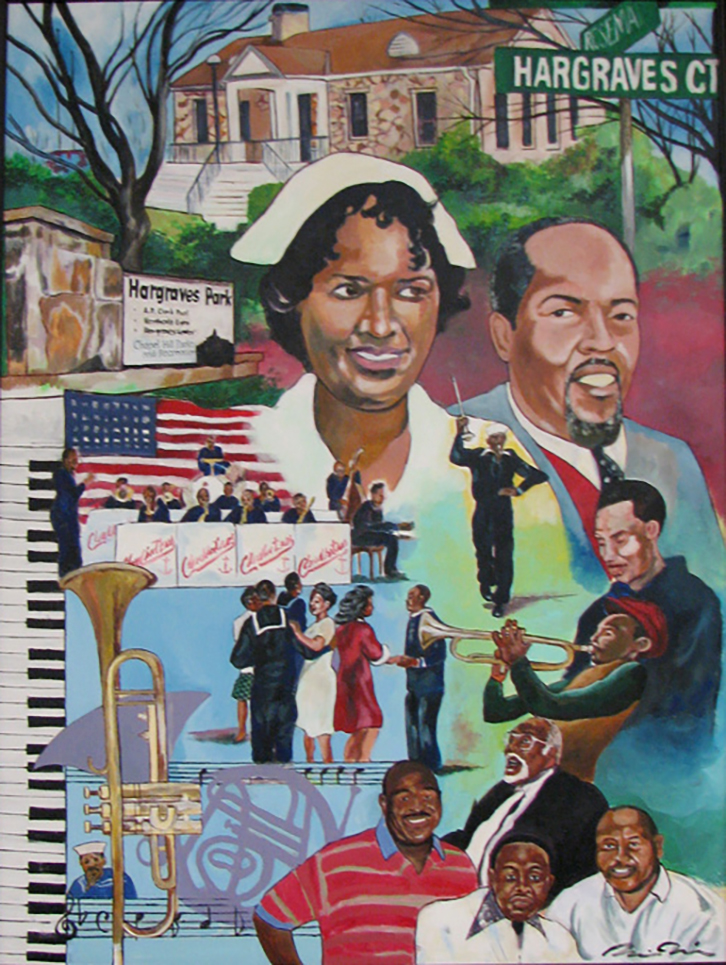 Hargraves Center Mural, History Panel I in Chapel Hill, NC