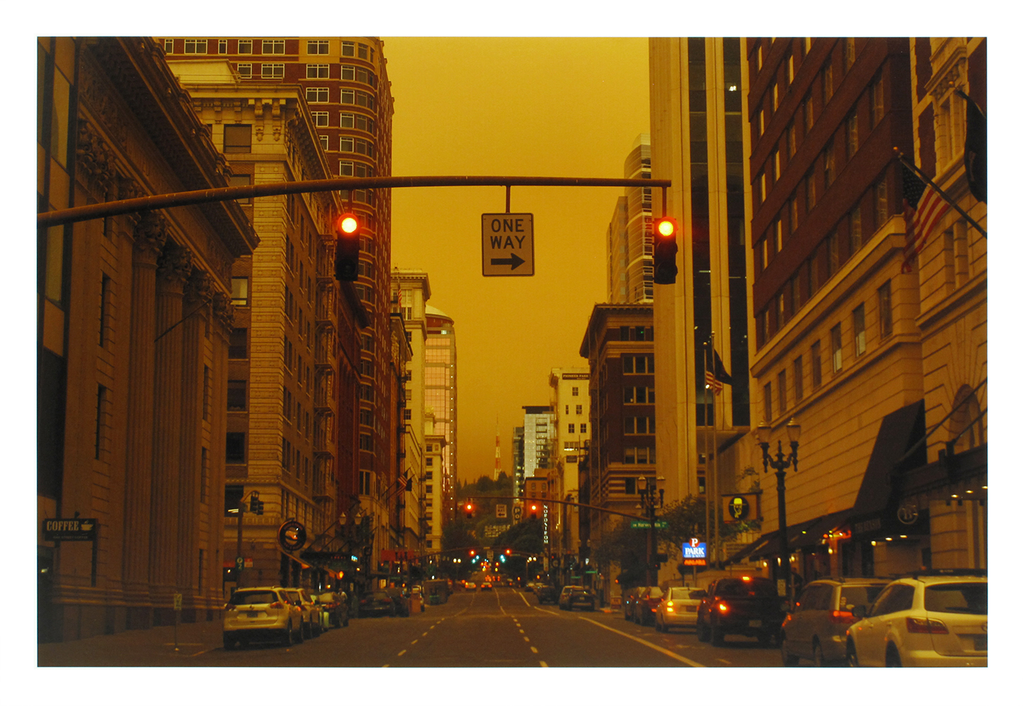 Broadway St. in Smoke in Portland, OR