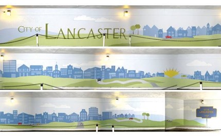 Panoramic Street Scene of Lancaster City in Lancaster, PA