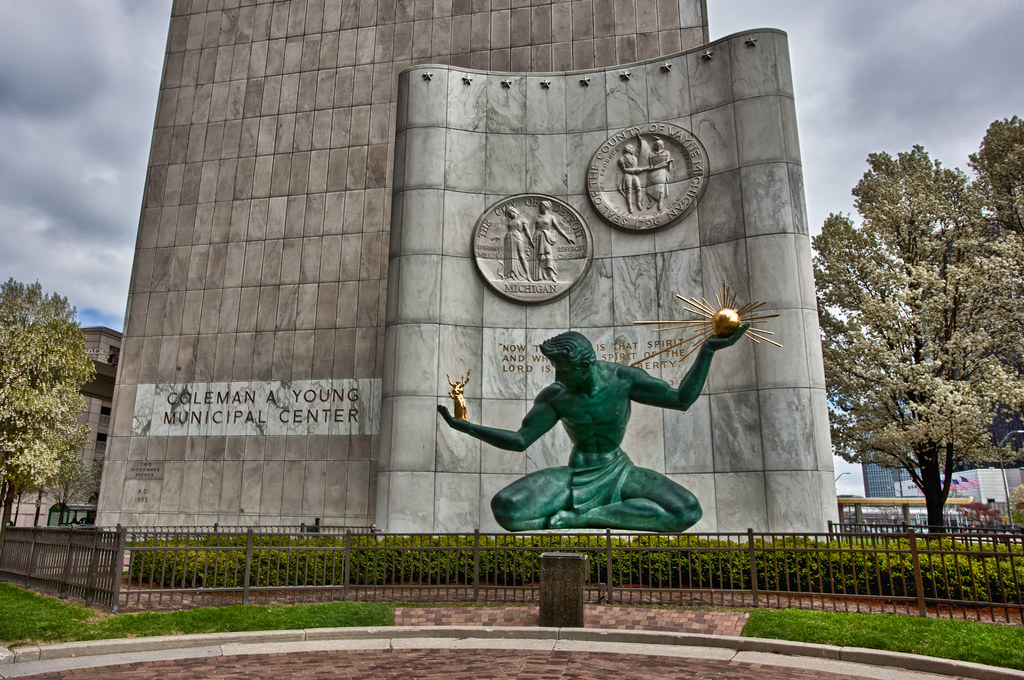 The Spirit of Detroit in Detroit, MI